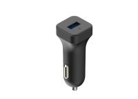 China Black Single USB Car Charger 5V 2.4A 12W with CE/CCC/PSE Certifications and 50,000 Hour MTBF for sale