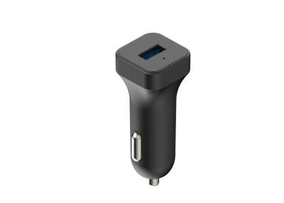 China Black Single USB Car Charger 5V 2.4A 12W with CE/CCC/PSE Certifications and 50,000 Hour MTBF for sale