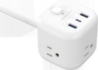 China 18W Max Smart Power Strip with 3 USB Ports and AC Socket 125V10A 1250W for Industrial and Office Use for sale