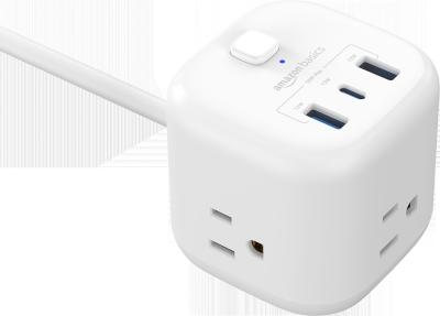China 18W Max Smart Power Strip with 3 USB Ports and AC Socket 125V10A 1250W for Industrial and Office Use for sale