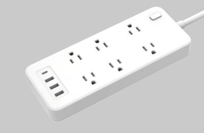 China 32W Smart Power Strip with 4 AC Outlets 1875W and USB-C 20W Fast Charging for Home Office for sale