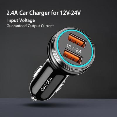 China Dual USB Car Charger 12V-24V Input 2.4A 3.0A Output for sale