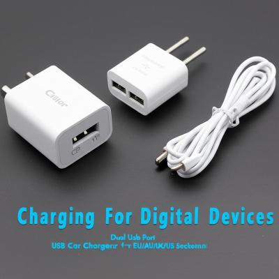 China Dual USB Car Charger 2.4A 3.0A for EU AU UK US Sockets for sale