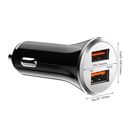 China Dual USB Car Charger 2.4A 3.0A for 12V-24V Input for sale
