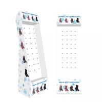 China Retail Supermarket Clothing Socks Cardboard Display Stand With Hooks Customized for sale