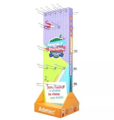 China Retail Store Gadgets Use Cardboard Floor Stand With Peg Hooks for sale