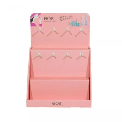 China POP Custom Cardboard Countertop Display Corrugated Paper PDQ With Peg Hooks for sale