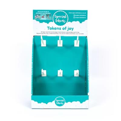 China Peg Hooks Cardboard Countertop Displays Hanging PDQ Box For Pendants for sale