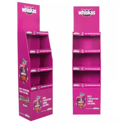 China Corrugated Floor Shelf Cardboard POS Displays 5 Tier For Pet Store for sale