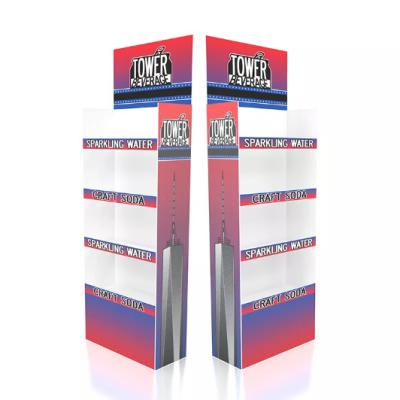 China Supermarket Retail Cardboard Shelf Display , POP Floor Display For Water Soda for sale