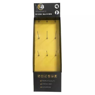 China Gloves Socks Retail Paper Display Stand , Corrugated Cardboard Display With Hook for sale