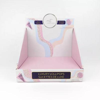 China Retail Cardboard Countertop Displays , PDQ Cardboard POP Display For Candy Lollipop for sale
