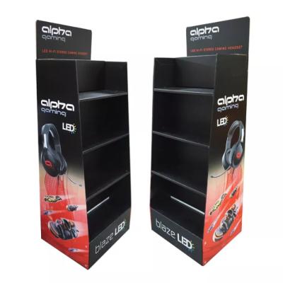 China Custom Design Corrugated Cardboard Display Stand For Headset Headphone for sale