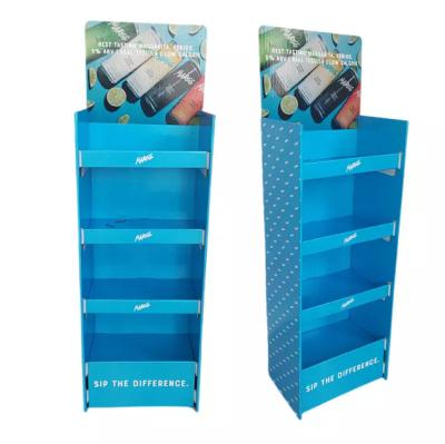China Corrugated Beverage Supermarket Retail Cardboard Shelf Display For Drinks Water for sale