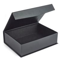 China Rigid Gift Boxes with Lids Black Gift Box with Magnetic Closure Matt Lamination 2mm Cardboard Material for sale