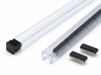 China Clear PVC Antistatic IC Storage Tube with Protective End Caps for sale