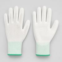 China White Nylon PU Palm Coated ESD Gloves 10e6-10e9 Ohm for Static-Sensitive Handling for sale