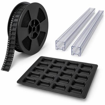China Configurable ESD Electronic Component Packaging Solution with IC Tube Carrier Tape Plastic Reel and Blister Tray Options for Storage and Transport for sale