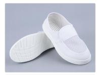 China White PU/PVC ESD Safety Shoes for Cleanroom - 34-48 Size, Anti-Static, for Food/Pharma Manufacturing for sale