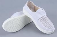 China PU & Canvas Cleanroom ESD Shoes - 34-46, Three-Sides Breathable, Velcro, for Food & Pharma for sale
