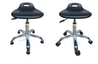 China PU Dust Free Room Antistatic ESD Stool Chair With Wheels For Pharmaceutical Factory for sale