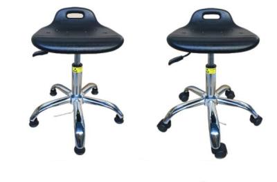 China PU Dust Free Room Antistatic ESD Stool Chair With Wheels For Pharmaceutical Factory for sale
