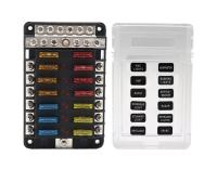 China Belt Negative Polar Flow Stream Row 14 Road Fuse Box With LED Indicator 100A for sale