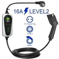 China 16A Type 1 EV Charger EU Shucko Plug 700VDC Plastic Metal Material for sale