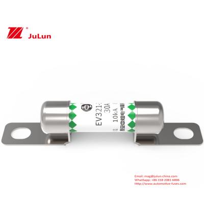 China Ceramic Automotive EV Bolted Type Round Tube Fuse For Road Vehicle EV321-3EL 50A 800VDC for sale
