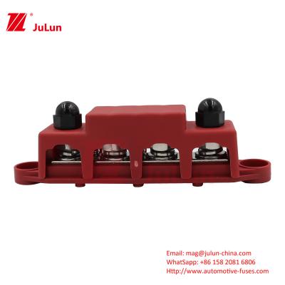China 4-Stud Distribution Block 62.5A Rated Current High Temperature Resistance M8 M10 Per Column for sale