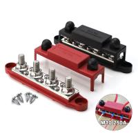 China 4 Post Power Distribution Block Bus Bar With Cover 250 Amp Rating Marine Automotive Terminal Block Power Distribution Bl for sale