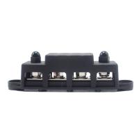 China Black Marine Grade Bus Bar 4 Studs Junction Block With Cover M8 Bolt for sale