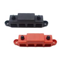 China Red&Black Set M8 300A Bus Bar 4 Studs Power Distribution Terminal Block With 300A Fuse Wire for RV Yacht for sale