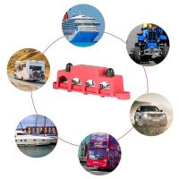China Red&Black Set M8 300A Bus Bar 4 Studs Power Distribution Terminal Block With 300A Fuse Wire for RV Yacht for sale