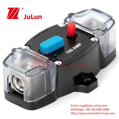 China Modified Automatic Recovery Car Audio Safety Belt 30A~150A Fuse Seat Self-Recovery Circuit Breaker for sale