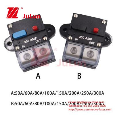 China 300A 48VDC Multiple Circuit Breaker High Current Overload Protector Car Audio Retrofit 100A Recovery Circuit Breaker for sale