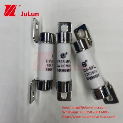 China 10A-50A 750VDC Ceramic Automotive Fuse With Bolt Mount Ceramic Ev325 Fuse Breaking Capacity EV325 20KA 50kA 15A 25A for sale