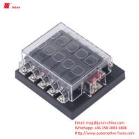 China 10-Way Car Fuse Box Single Row BX2103 50A Copper Car Spare Parts Fuse Holder EU UL Certification for sale