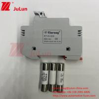China Solar PV Fuse Holder with DIN Guide Fuse 10A-63A Ceramic Body Silver Fuse Element for sale