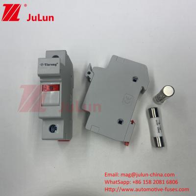 China Solar PV Fuse With DIN Guide Fuse Holder For Photovoltaic Protection RT18-32 15A 20A 32A Fuse Holder With Led Indica for sale