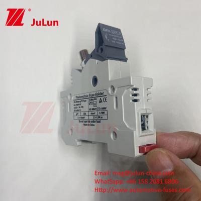 China TUV DC Solar Fuse Fusible Holder Box Base DNPVF1-32 Solar System Protection 10x38MM 1000V GPV Fast Blow Ceramic DIN Rail for sale