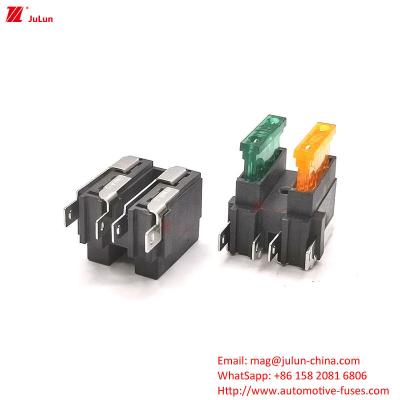 China 32V Rated Voltage Copper Contact Automatic Reset Circuit Breaker 30A-500A Car Fuse Holder Nylon Plastic for sale