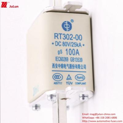 China DC80V Portable Electric Vehicle Fuse RT302-00 for Power System Protection for sale