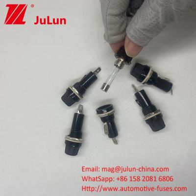 China 5*20mm 6X30mm Glass Car Fuse Holder 12mm 15A 125V 10A 250V for sale