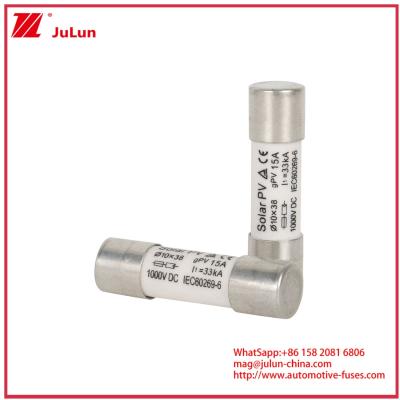 China 15A 1000VDC GPV Fuse 10*38  For Solar Power Systems IEC60269-6 for sale