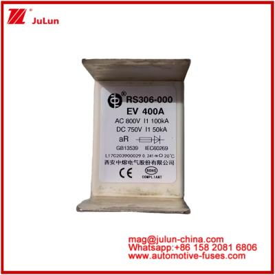 China Utilization Category EV 400A AC800V 100KA DC750V 50KA Ceramic Tube Automotive Circuit Protection Fuses For Electric Vehicle for sale
