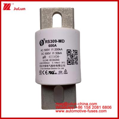 China Power Drive Power Systems Ceramic Auto Fuses RS309-MD 600A 500VAC 200KA 500VDC 50KA AR Tubular Electric Vehicles 30-800A for sale