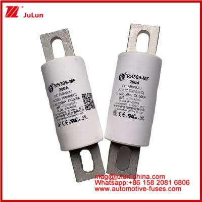 China Road Vehicle Tubular Ceramic Fuse RS309-MF 200A 750VDC UL High Breaking Capacity for sale