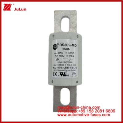 China 250A 500VAC Ev Fuse RS309-MD-200KA 500VDC 50KA AR Caremic DC Performance Tubular Automobile Bolt Stud‐mount for sale