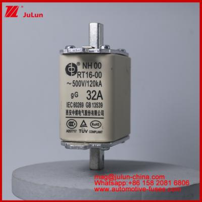 China 32A 500V NH00 RT16-00 120KA Ceramic Car Fuse Automobile Blade Mount For EV / HEV Vehicle Situation for sale
